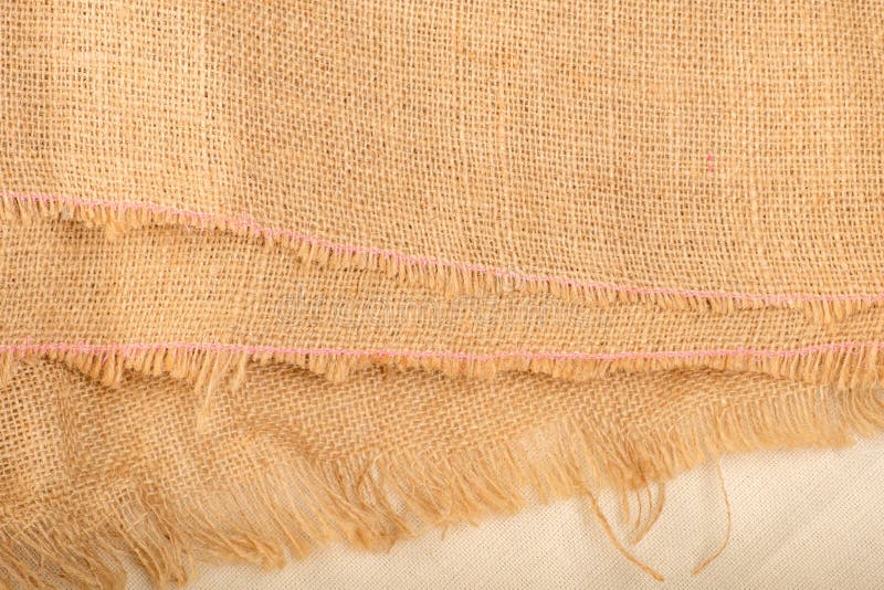 Raw Edge of Linen Fabric with Threads Sticking Out in Different ...