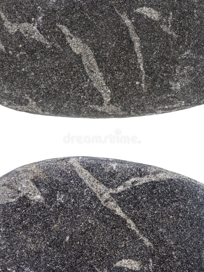 Edges of Two Pebbles Isolated on White Background Stock Photo - Image ...