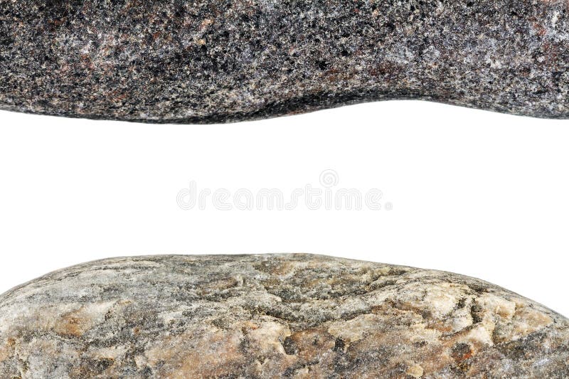 Edges of Two Pebbles Isolated on White Background Stock Photo - Image ...