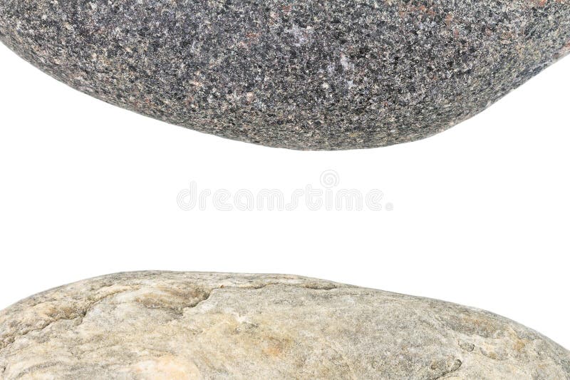 Edges of Two Pebbles Isolated on White Background Stock Photo - Image ...