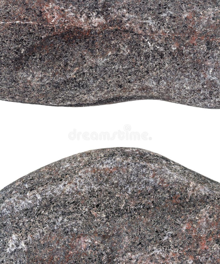 Edges of Two Pebbles Isolated on White Background Stock Photo - Image ...