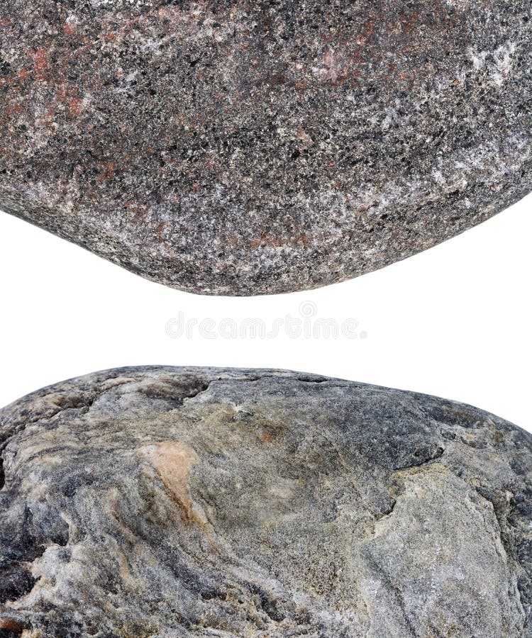 Edges of Two Pebbles Isolated on White Background Stock Image - Image ...
