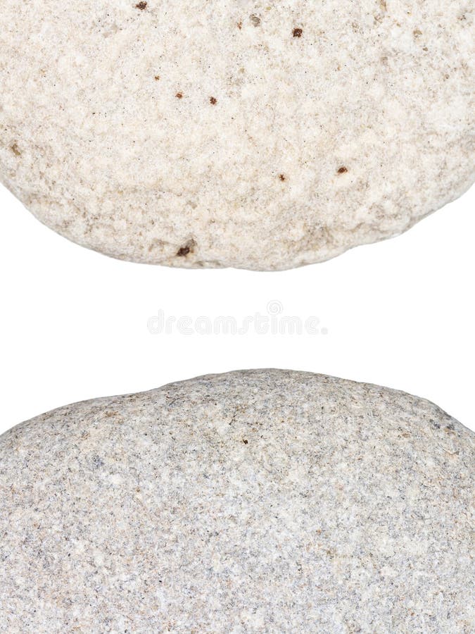 Edges of Two Pebbles Isolated on White Background Stock Image - Image ...