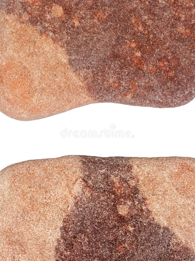 Edges of Two Pebbles Isolated on White Background Stock Photo - Image ...