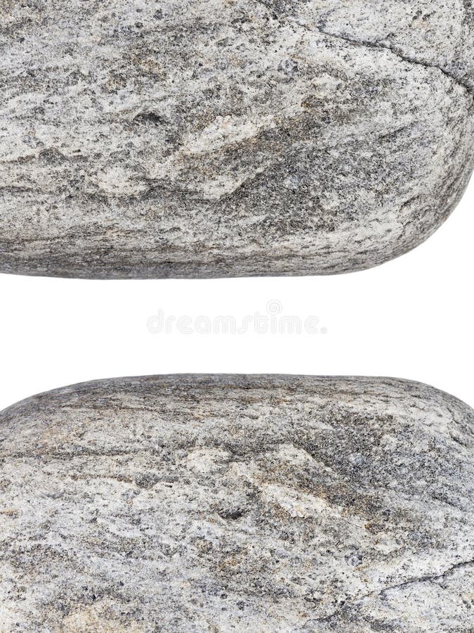 Edges of Two Pebbles Isolated on White Background Stock Image - Image ...