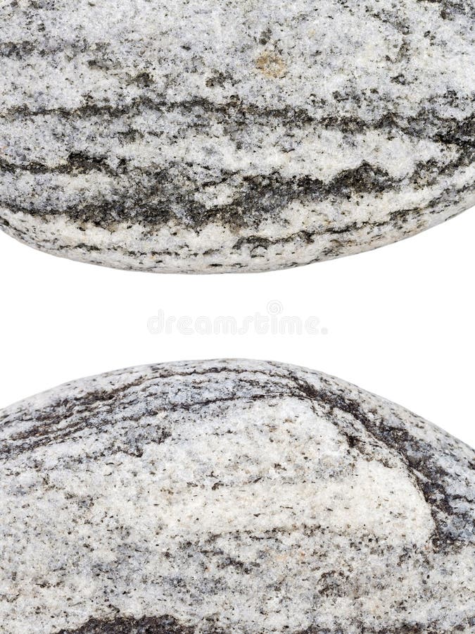 Edges of Two Pebbles Isolated on White Background Stock Image - Image ...