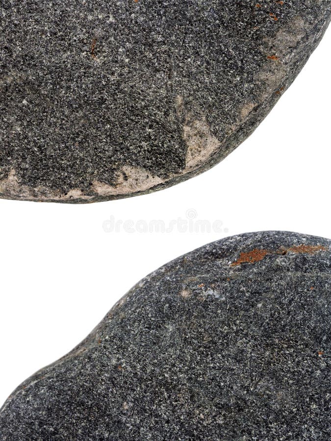 Edges of Two Pebbles Isolated on White Background Stock Image - Image ...