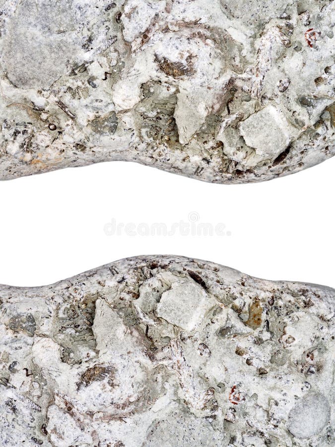 Edges of Two Pebbles Isolated on White Background Stock Image - Image ...