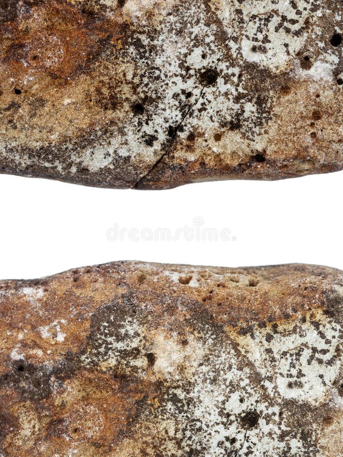 Edges of Two Pebbles Isolated on White Background Stock Photo - Image ...