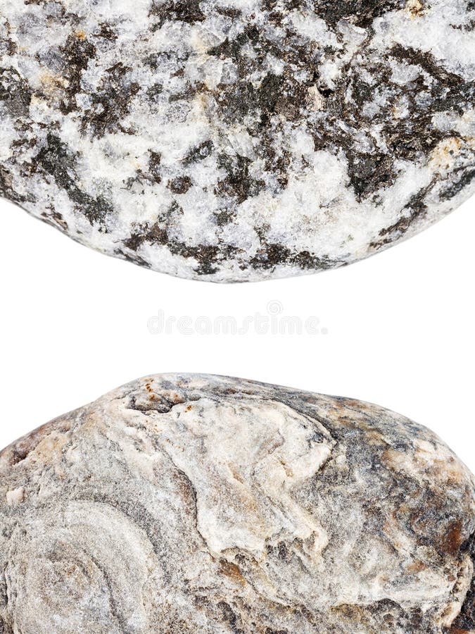 Edges of Two Pebbles Isolated on White Background Stock Photo - Image ...
