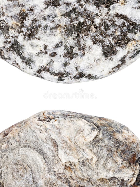 Edges of Two Pebbles Isolated on White Background Stock Photo - Image ...