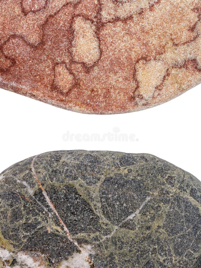 Edges of Two Pebbles Isolated on White Background Stock Photo - Image ...
