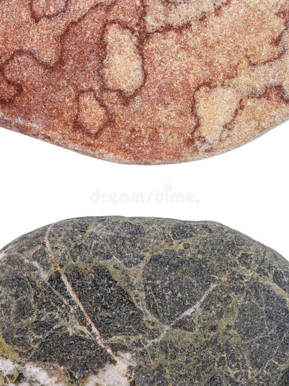 Edges of Two Pebbles Isolated on White Background Stock Photo - Image ...