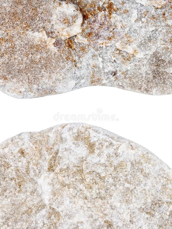 Edges of Two Pebbles Isolated on White Background Stock Image - Image ...