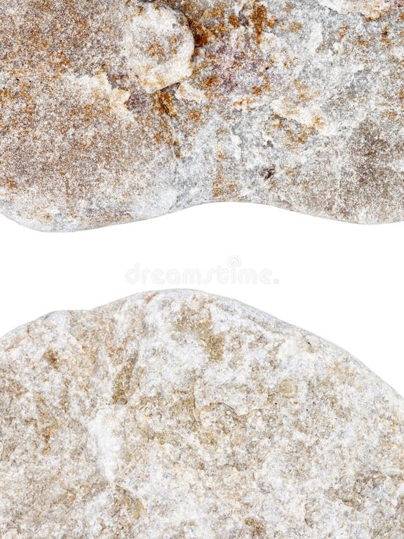 Edges of Two Pebbles Isolated on White Background Stock Image - Image ...