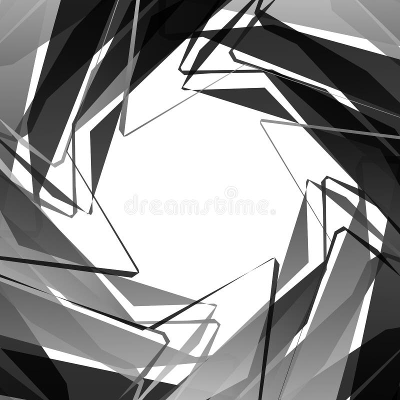 Edgy, Angular Monochrome Geometric Element. Abstract Graphics Stock ...
