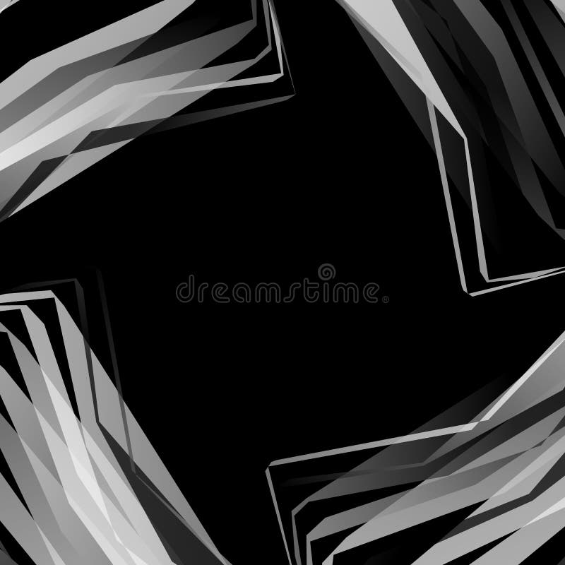 Edgy Angular Monochrome Geometric Element Abstract Graphics Stock