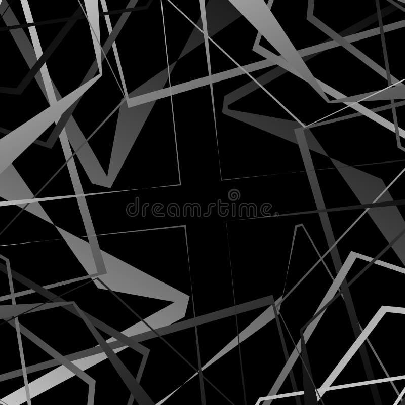 Edgy Angular Monochrome Geometric Element Abstract Graphics Stock