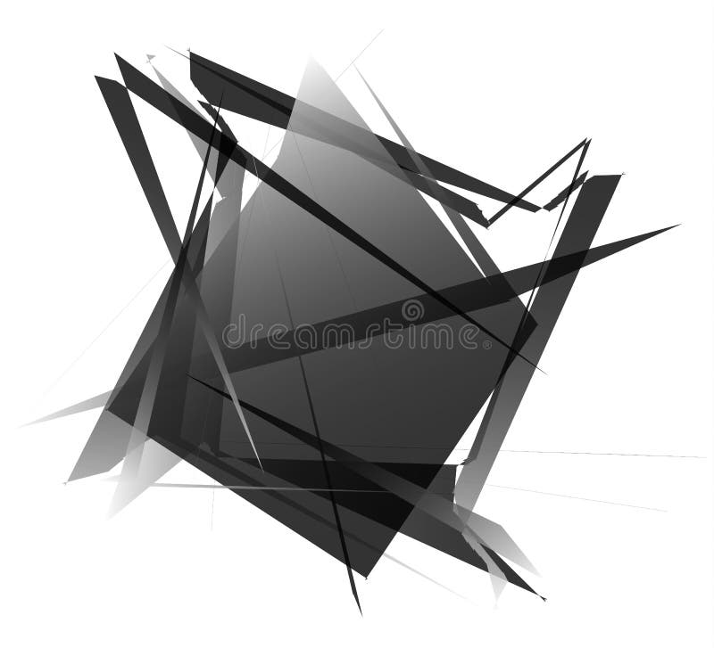 Edgy, Angular Monochrome Geometric Element. Abstract Graphics Stock ...