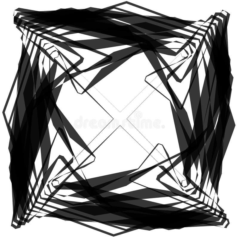 Edgy Angular Monochrome Geometric Element Abstract Graphics Stock