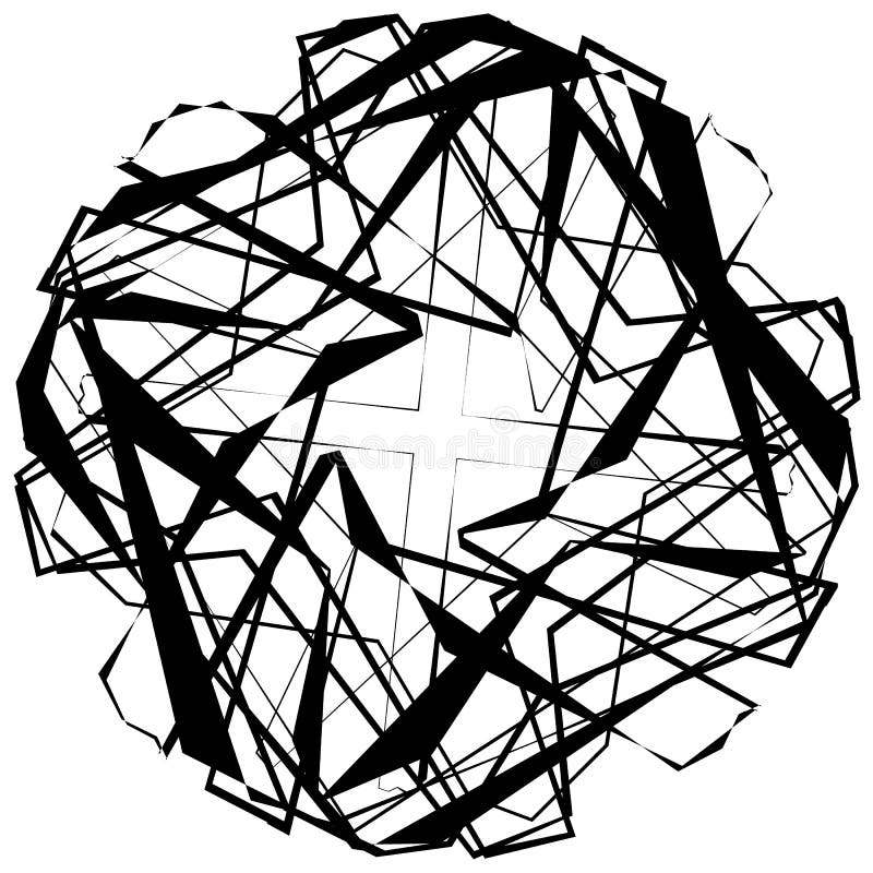 Edgy Angular Monochrome Geometric Element Abstract Graphics Stock