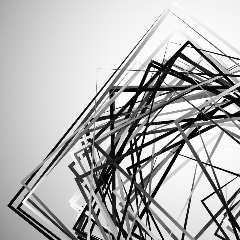 Edgy Angular Monochrome Geometric Illustration with Intersecting Stock ...