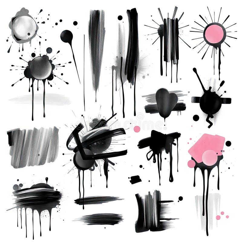 The Edgy Design Showcases Grunge Style with Layered Ink Drops and ...