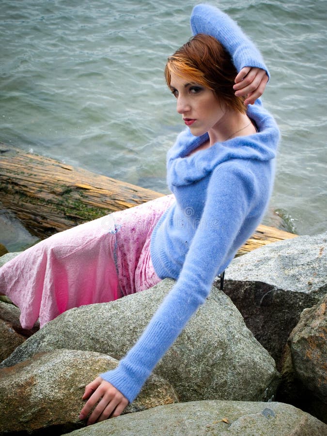 Edgy fashion model posing stock photo. Image of dress - 16155260