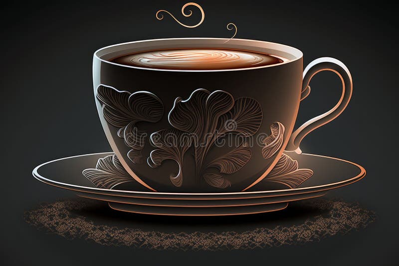 Edgy Geometric Coffee Cup Vector. Generative Ai Stock Illustration ...