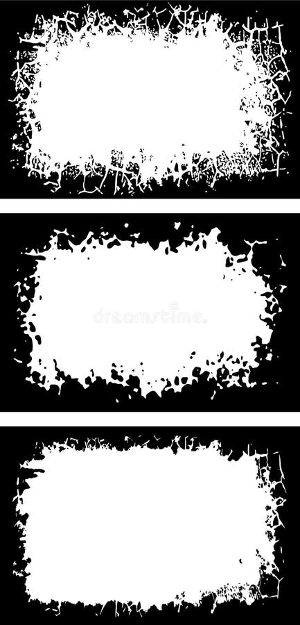 Edgy Grunge Photo Frame Collection Trio of Vertical Rectangular Frames ...