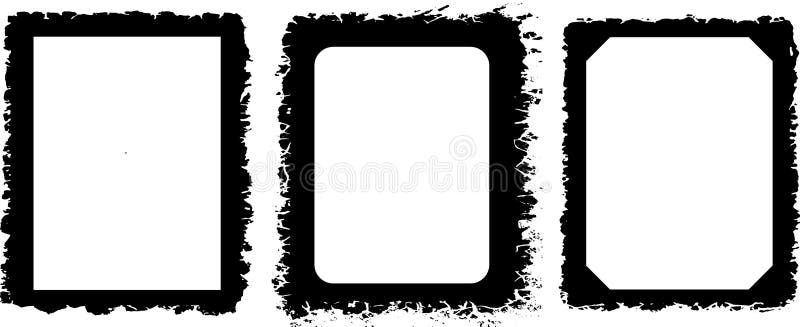 Edgy Grunge Photo Frame Collection Trio of Vertical Rectangular Frames ...