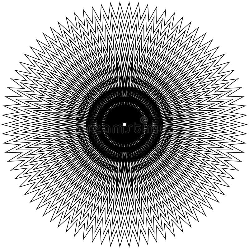 Edgy, Jagged Circular, Circle Element. Concentric Shapes with Di Stock ...