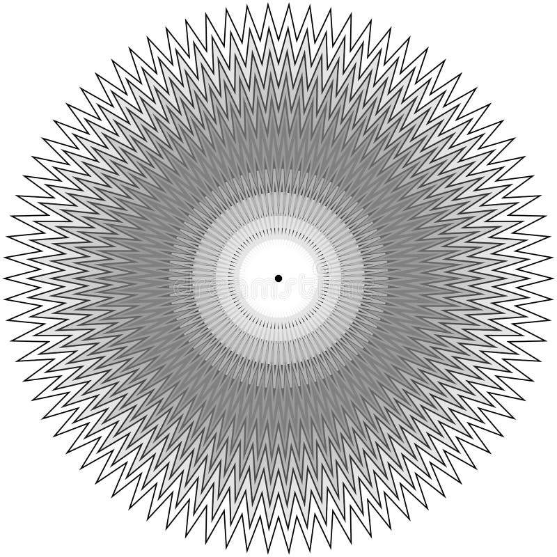 Edgy, Jagged Circular, Circle Element. Concentric Shapes with Di Stock ...