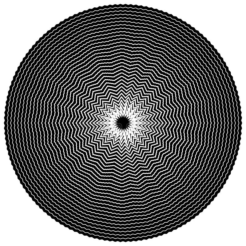 Edgy, Jagged Circular, Circle Element. Concentric Shapes Stock Vector ...