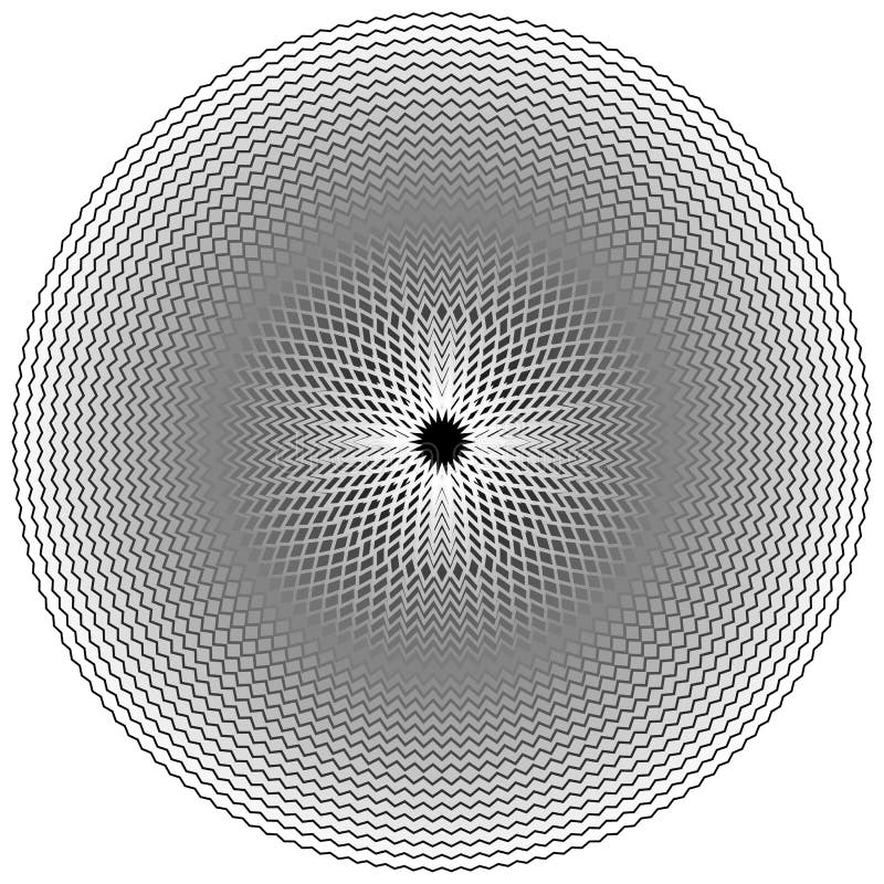 Edgy, Jagged Circular, Circle Element. Concentric Shapes Stock Vector ...