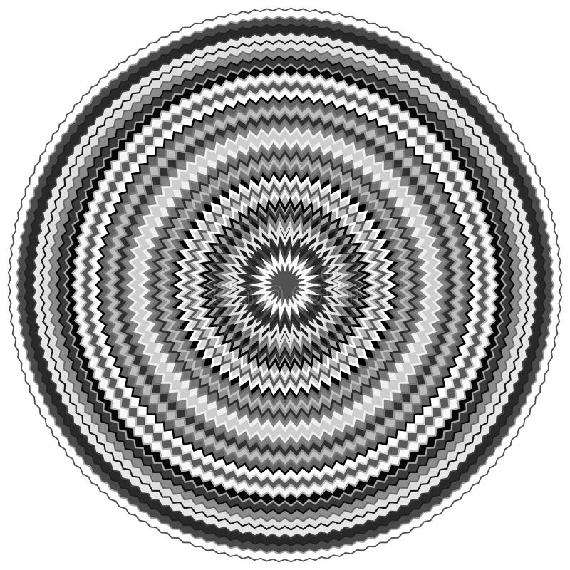 Edgy, Jagged Circular, Circle Element. Concentric Shapes Stock Vector ...