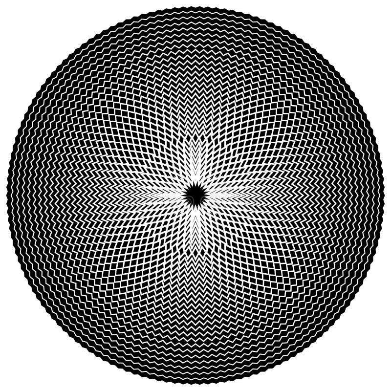 Edgy, Jagged Circular, Circle Element. Concentric Shapes Stock Vector ...