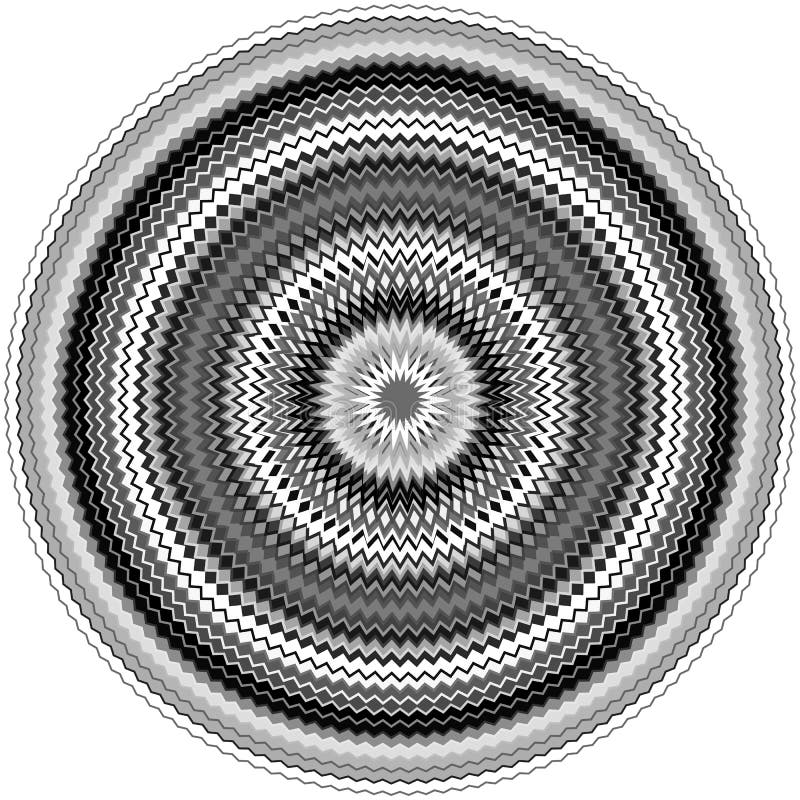 Zig-zag Edgy Circle Element. Abstract Monochrome Circle Stock Vector ...