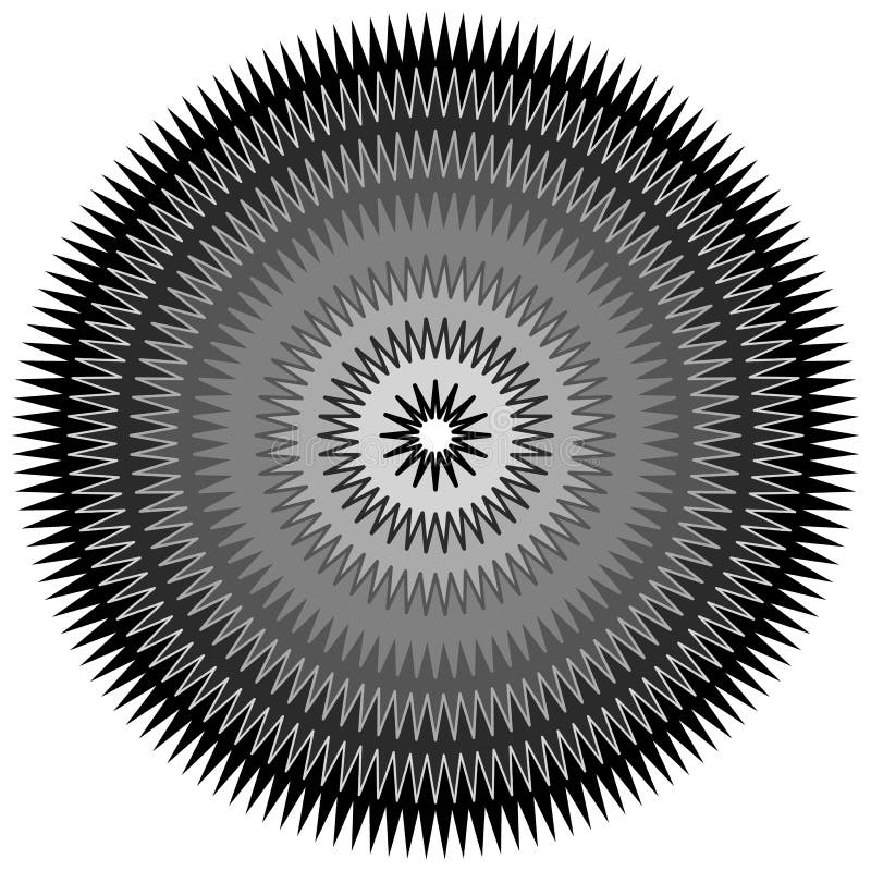 Edgy, Jagged Circular, Circle Element. Concentric Shapes Stock Vector ...