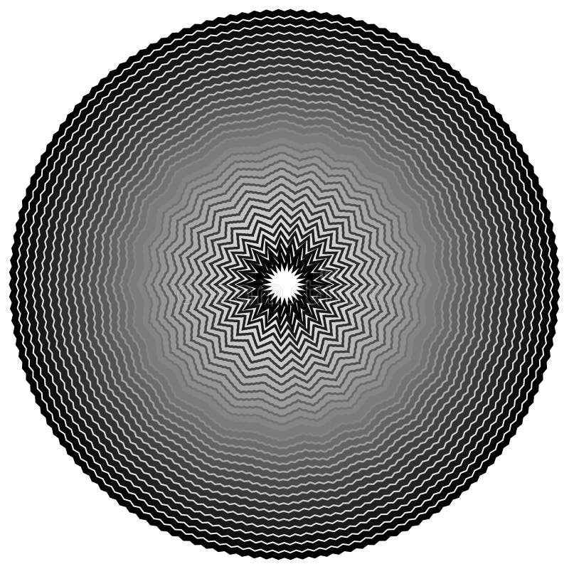 Edgy, Jagged Circular, Circle Element. Concentric Shapes Stock Vector ...