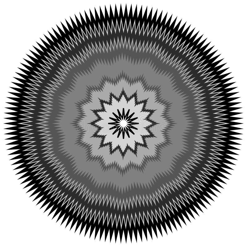 Edgy, Jagged Circular, Circle Element. Concentric Shapes Stock Vector ...