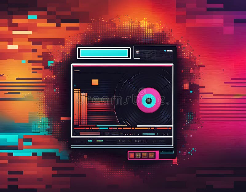 An Edgy, Pixelated Glitch Pattern Backdrop Showcasing a Dynamic Music ...