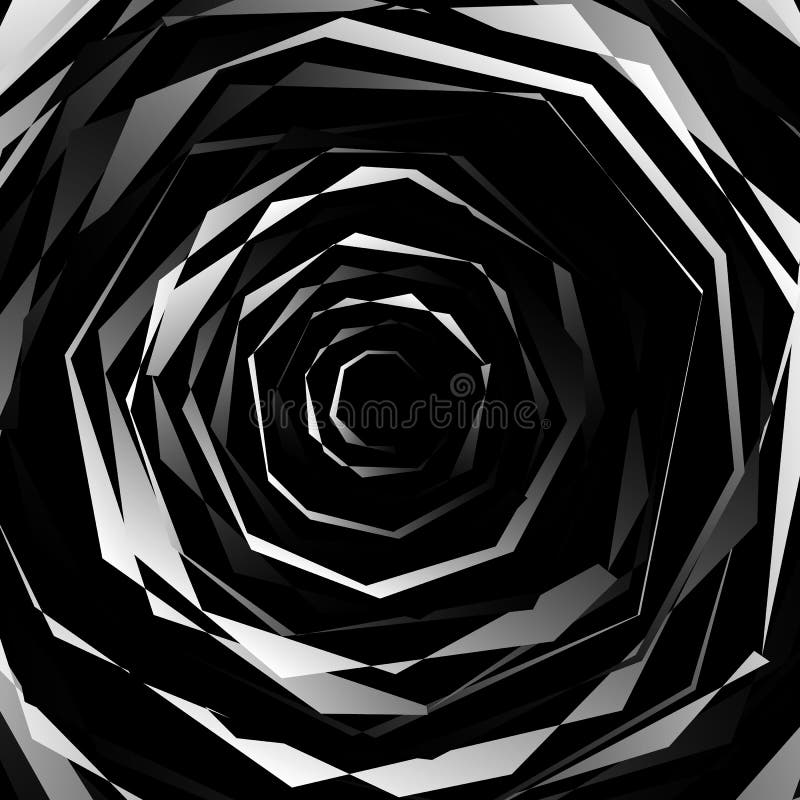 Edgy Spirally Texture. Abstract Monochrome, Geometric Pattern Stock ...