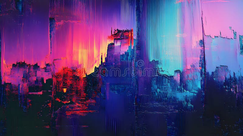 Edgy Visual Distortion Featuring Digital Glitch Art in Bold Colors ...