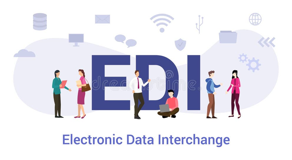 Edi Electronic Data Interchange Concept with Big Word or Text and Team ...