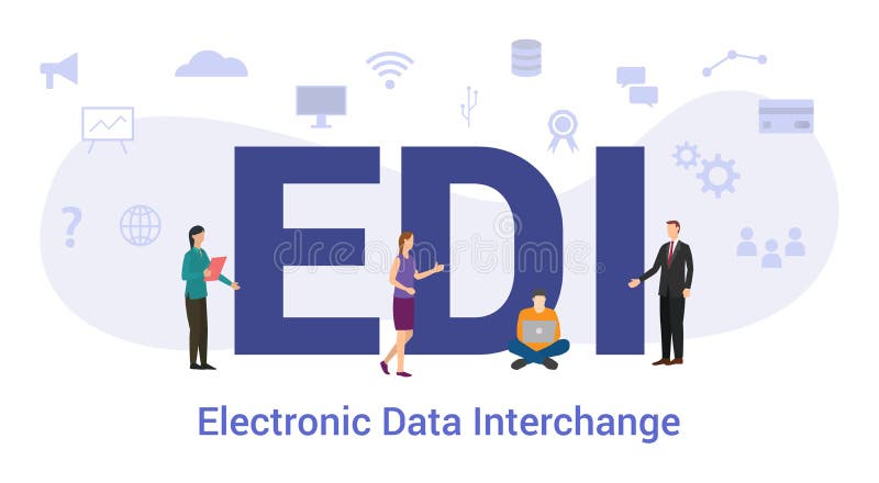 Edi Electronic Data Interchange Concept with Big Word or Text and Team ...