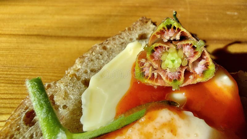 Edible Bud of Fire Lily (Lilium Bulbiferum), Cut and Put on a Bread ...