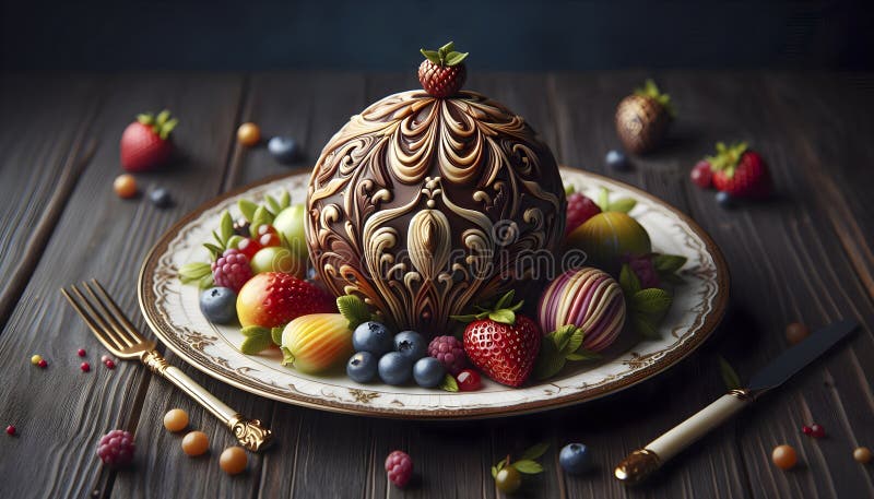 Edible Chocolate Sphere, Ai Generated Image Stock Image - Image of food ...