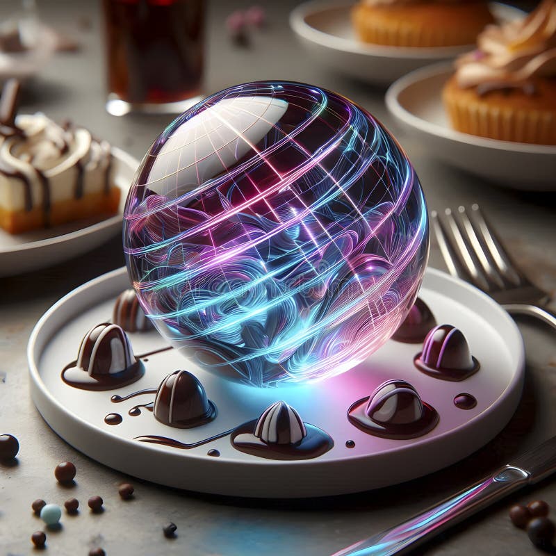 Edible Chocolate Sphere, Ai Generated Image Stock Photo - Image of ...