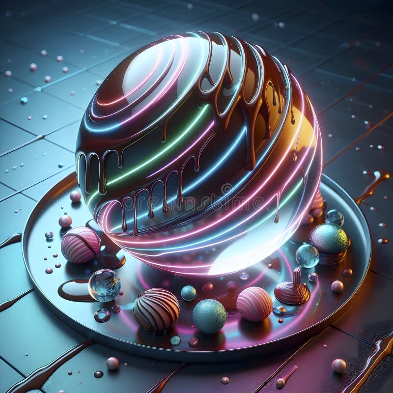 Edible Chocolate Sphere, Ai Generated Image Stock Image - Image of ...